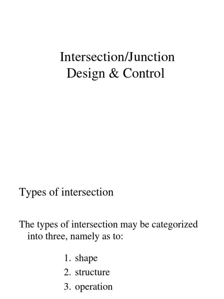 Intersection Design and Control 2019 2020 | PDF | Traffic ...