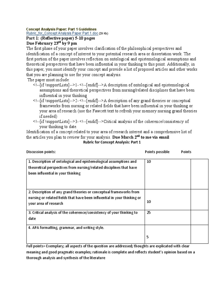 Concept Analysis Paper | PDF | Concept | Theory