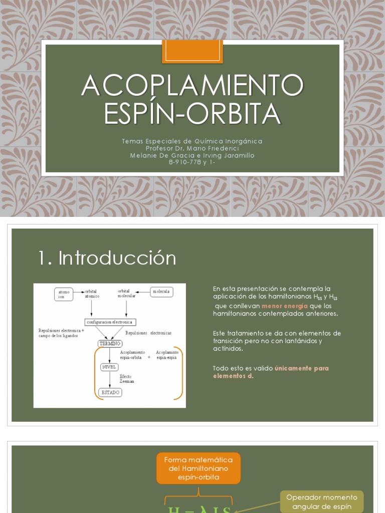 Acoplamiento Espín Orbita | PDF | Atómico | Mecánica cuántica