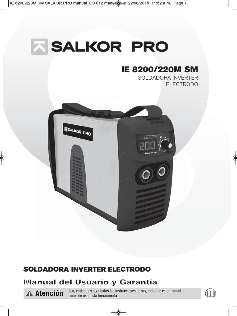 Manual de usuario e instrucciones de seguridad para soldadora inverter ...