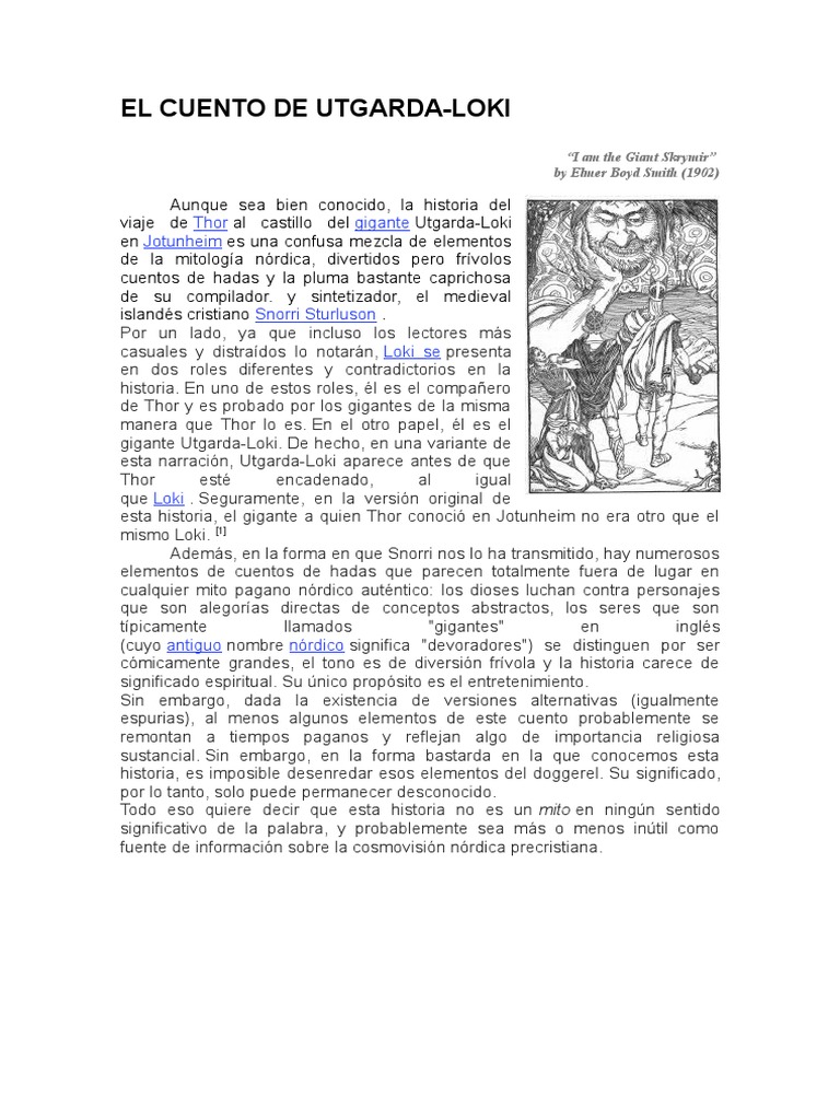 El Cuento de Utgarda Loki | PDF | Thor | Loki
