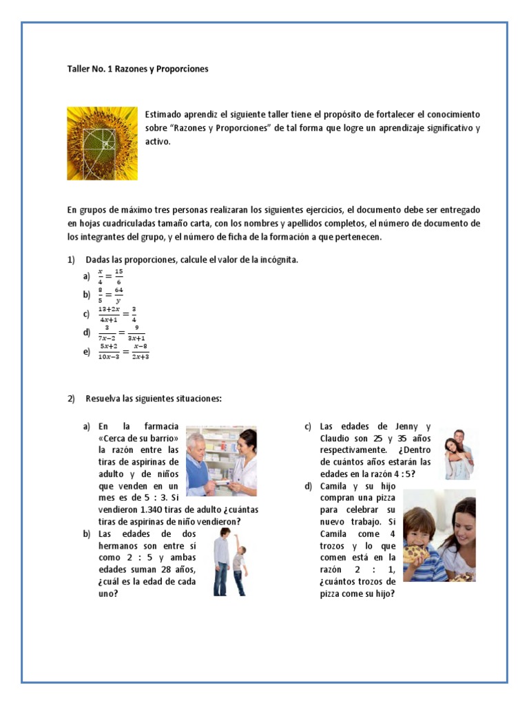 Hojas De Trabajo De Proporciones Para Sexto Grado Porcentajes Y