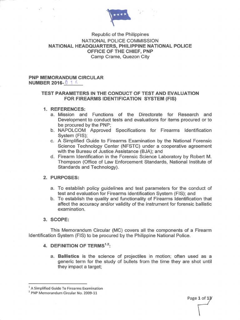 2016-016 Firearms Identification System (FIS) PDF | PDF