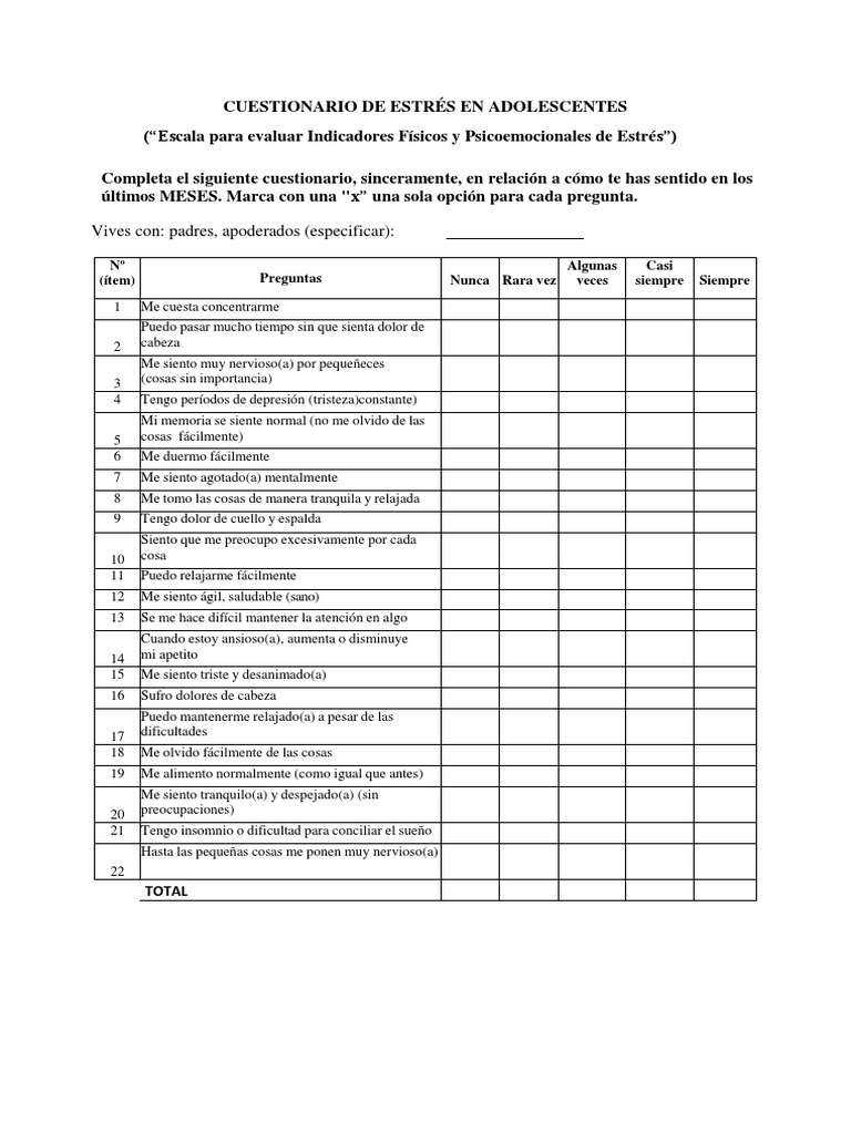 Test de Estres | PDF