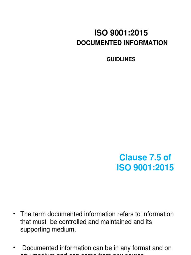 ISO 9001:2015 Documented Information Guide | PDF | Internal Audit | Audit