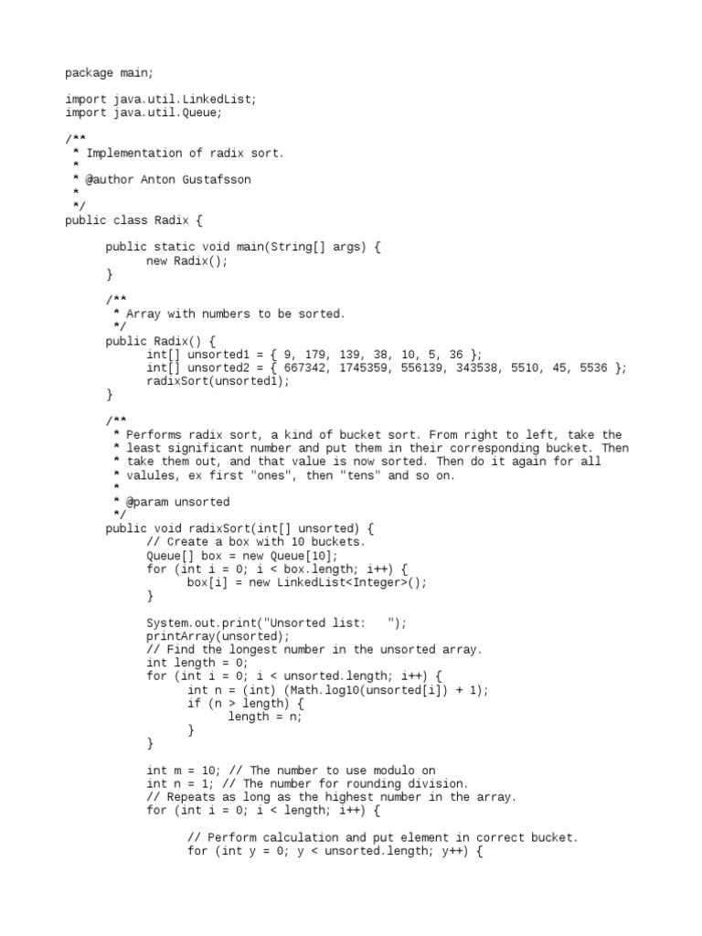 Radix Code (Data Structures) | PDF | Algorithms And Data Structures ...