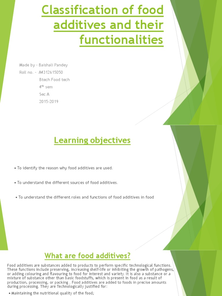 Food Additives and Its Classification | PDF | Foods | Flavor