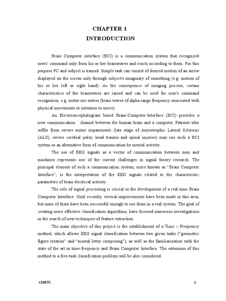 Brain Computer Interface Documentation | PDF | Electroencephalography ...