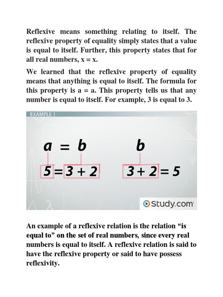 Properties Of Equality Definition