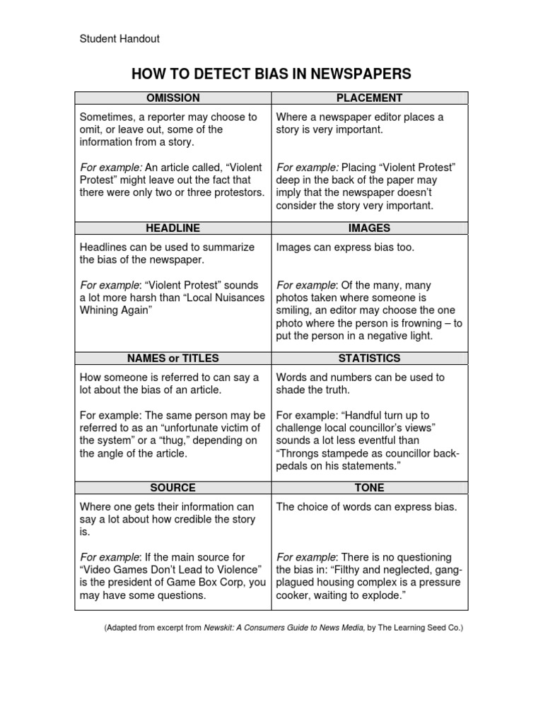 How To Detect Biased News | PDF | Bias | Newspapers