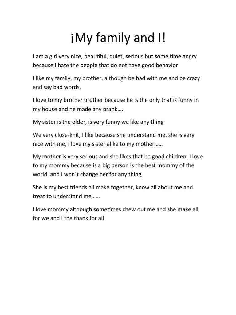 My Family and I | PDF