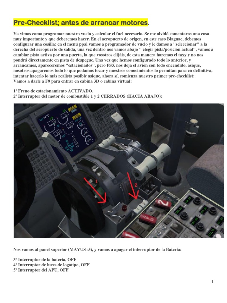 Check List b737 | PDF | Pista | Avión