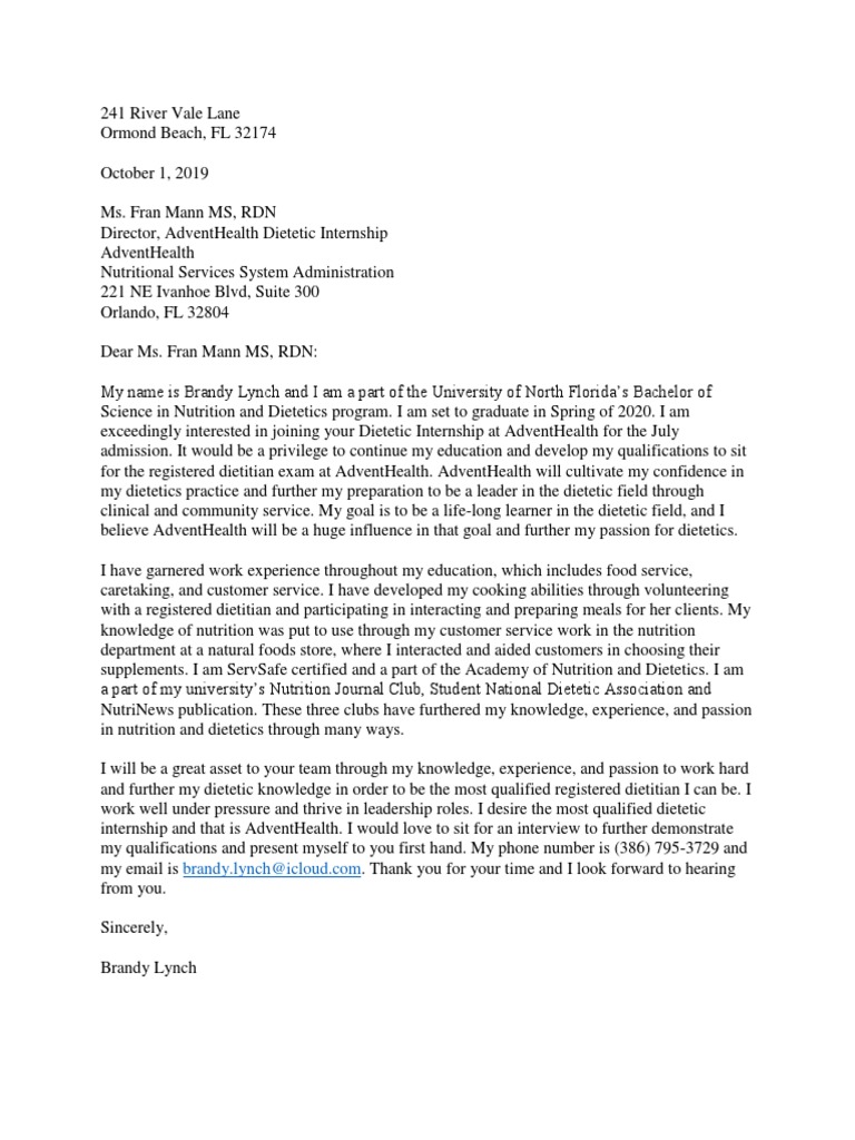 Adventhealth Cover Letter | PDF