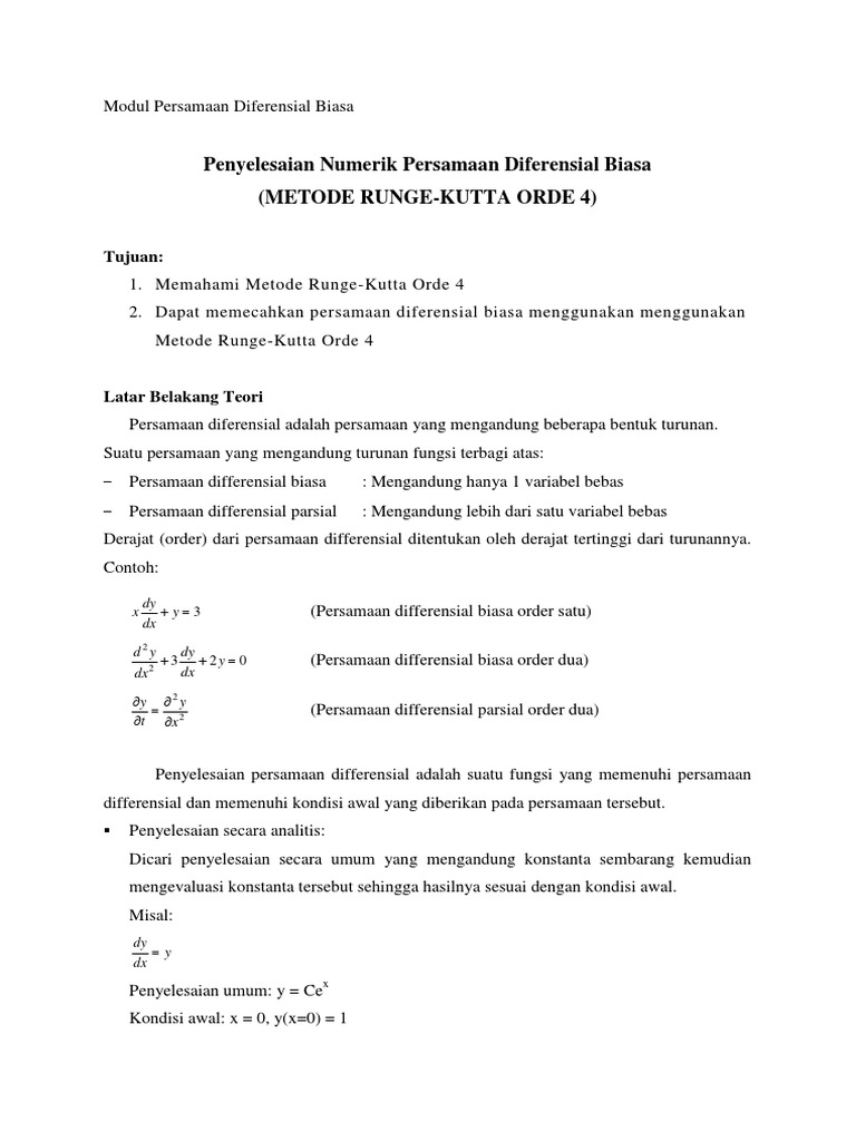 Modul PDB Runge-Kutta - 4 | PDF