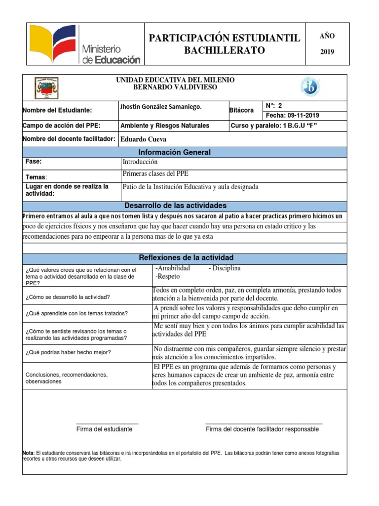 Modelo de Bitacoras | PDF | Salón de clases | Modificación de ...