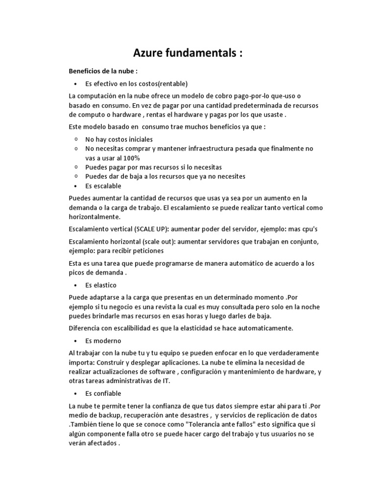 Azure Fundamentals | PDF | Microsoft Azure | Computación en la nube