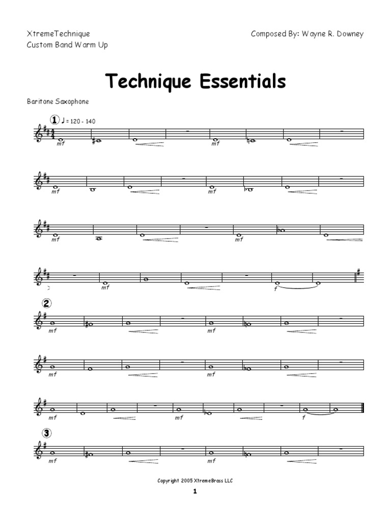 Bari Sax Warm Up | PDF | Saxophone | Woodwind Instruments