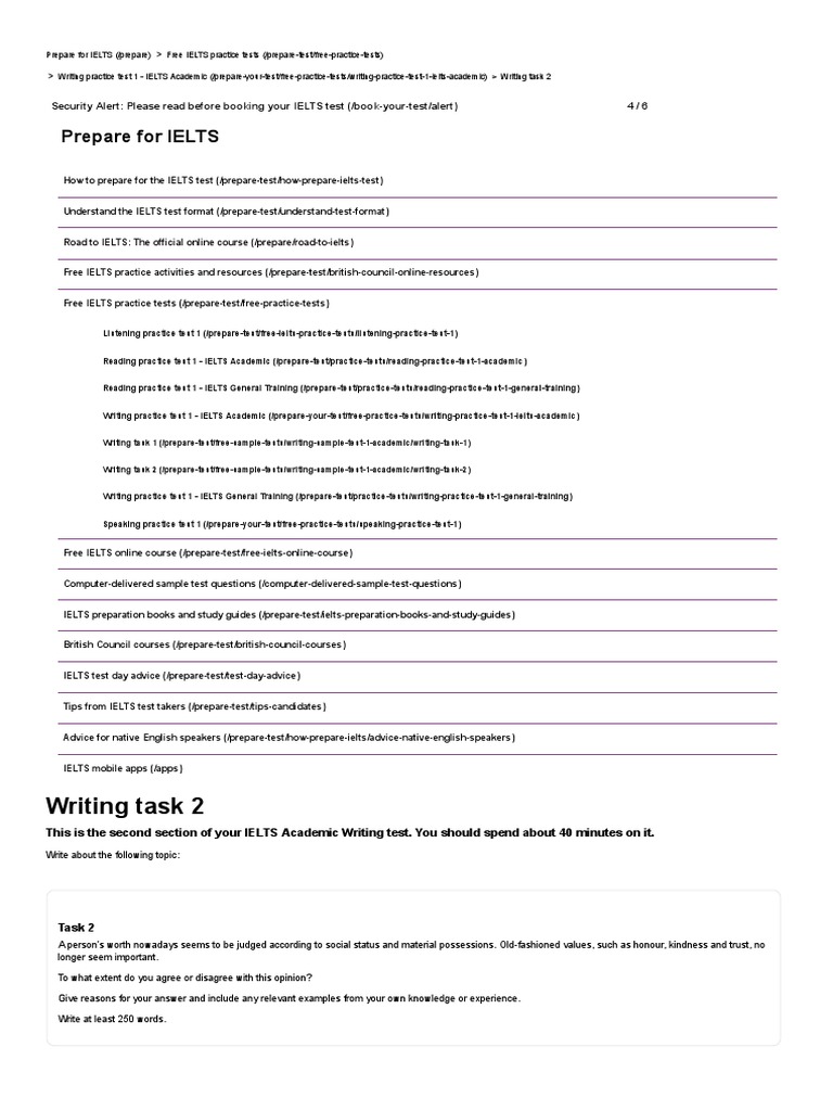 Writing Task 2 - Take IELTS | PDF | International English Language ...