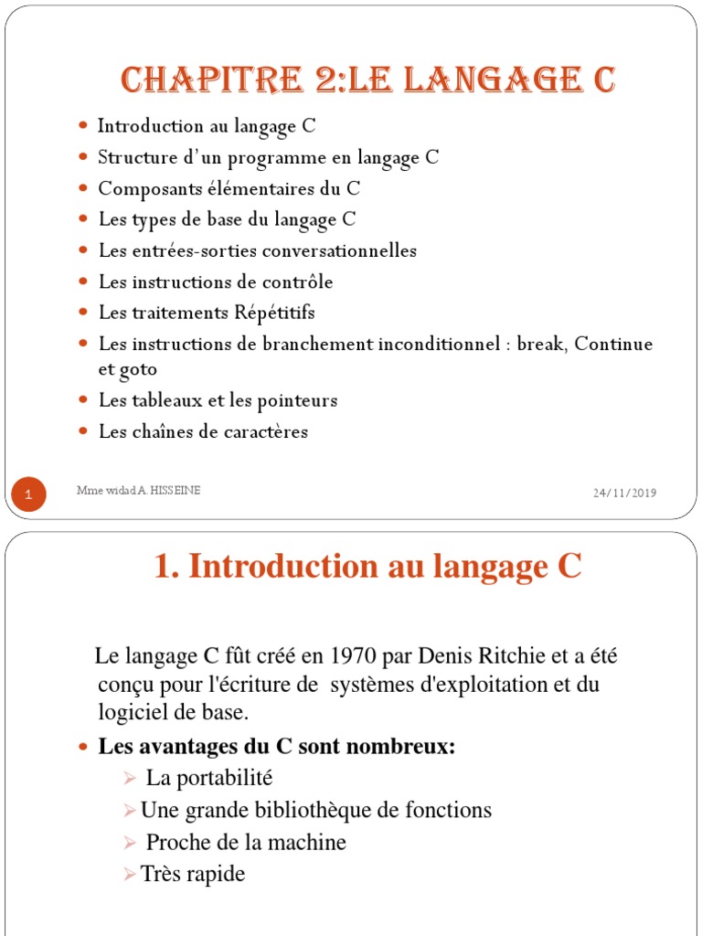 Chapitre 2 | PDF | C (Langage de programmation) | Structure de contrôle