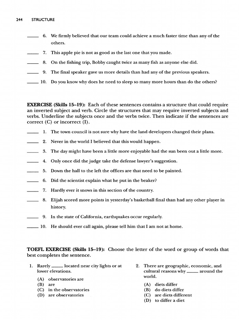 Longman TOEFL Test Skill 1-19 | PDF