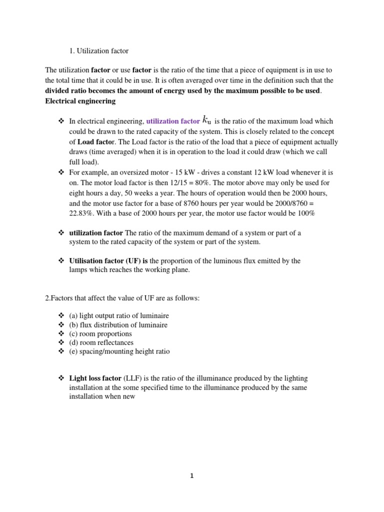 Utilization Factor | PDF | Lighting | Optics