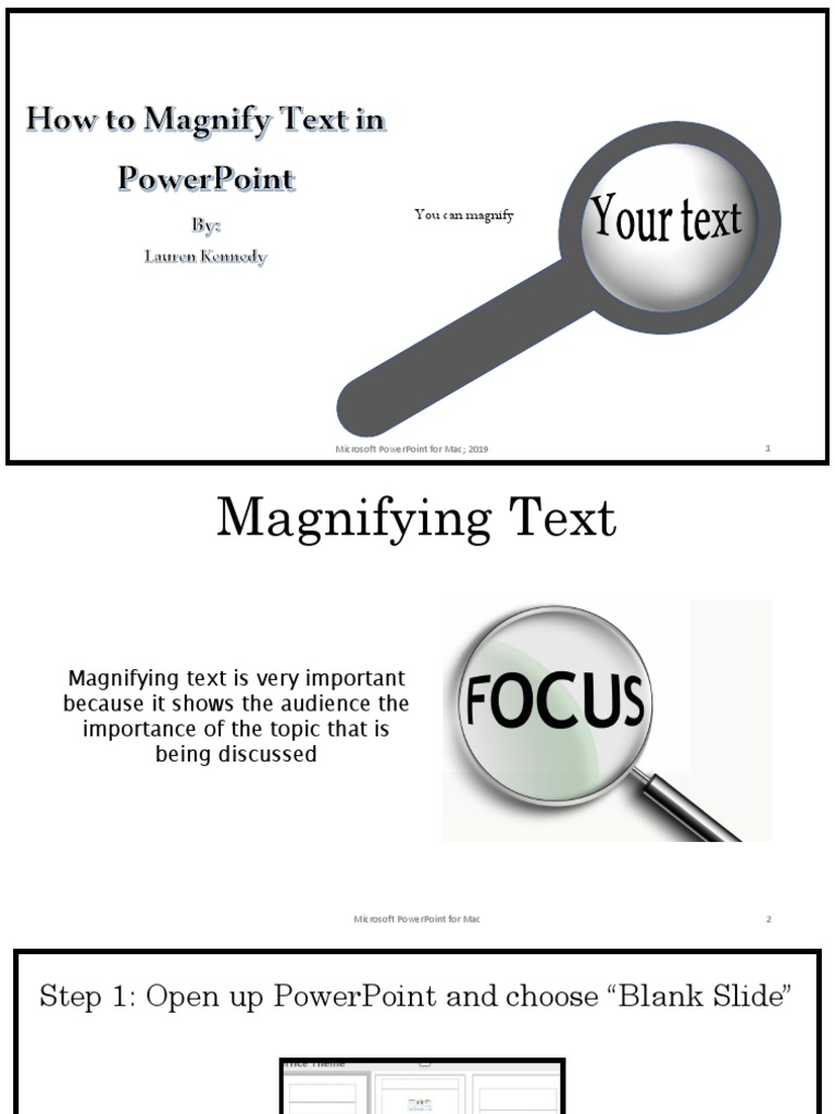 How To Magnify Text Within PowerPoint | PDF | Button (Computing) | Shape