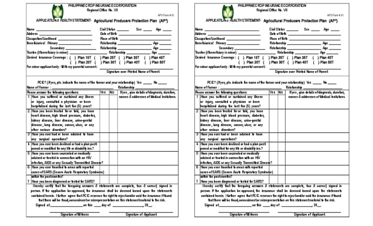 Philippine Crop Insurance Application | PDF | Hiv/Aids | Infection