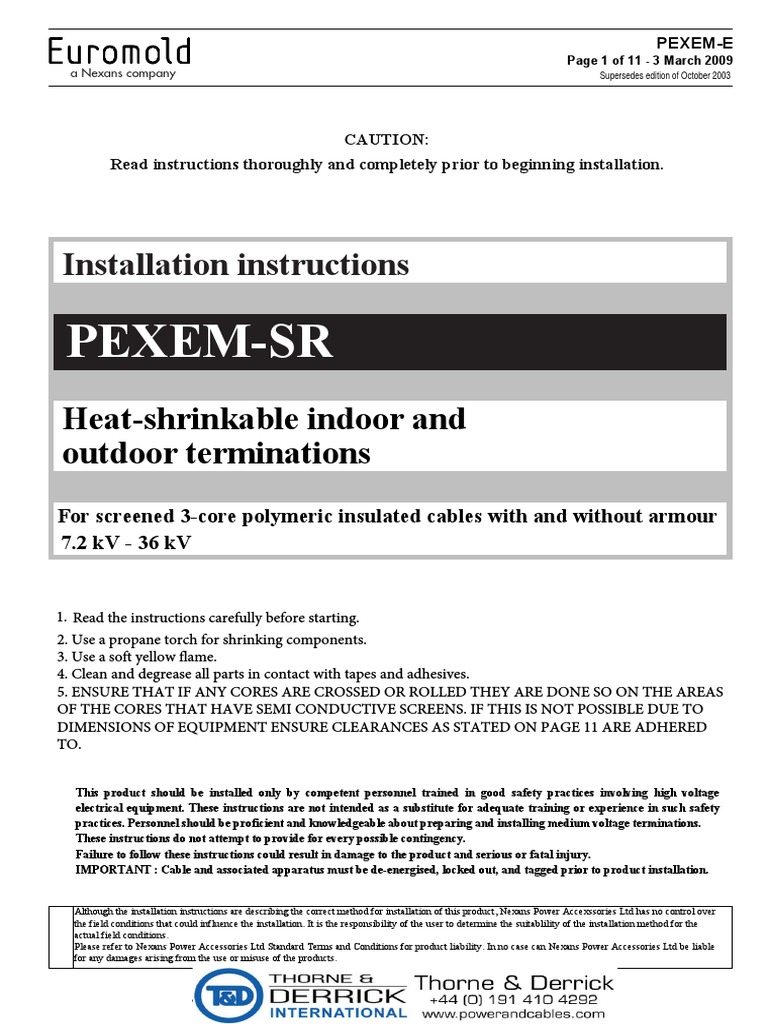 XLPE Cable Termination Instructions | PDF | Wire | Insulator (Electricity)