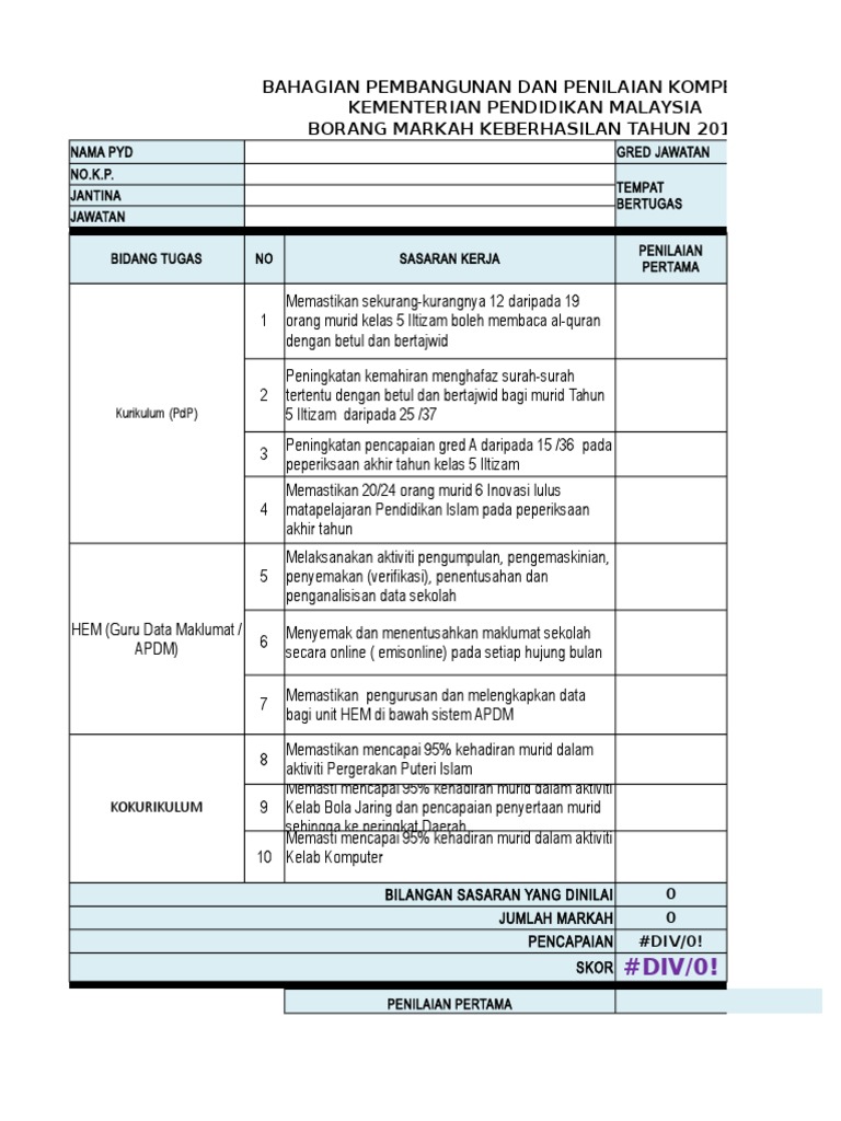 Contoh Borang Keberhasilan | PDF