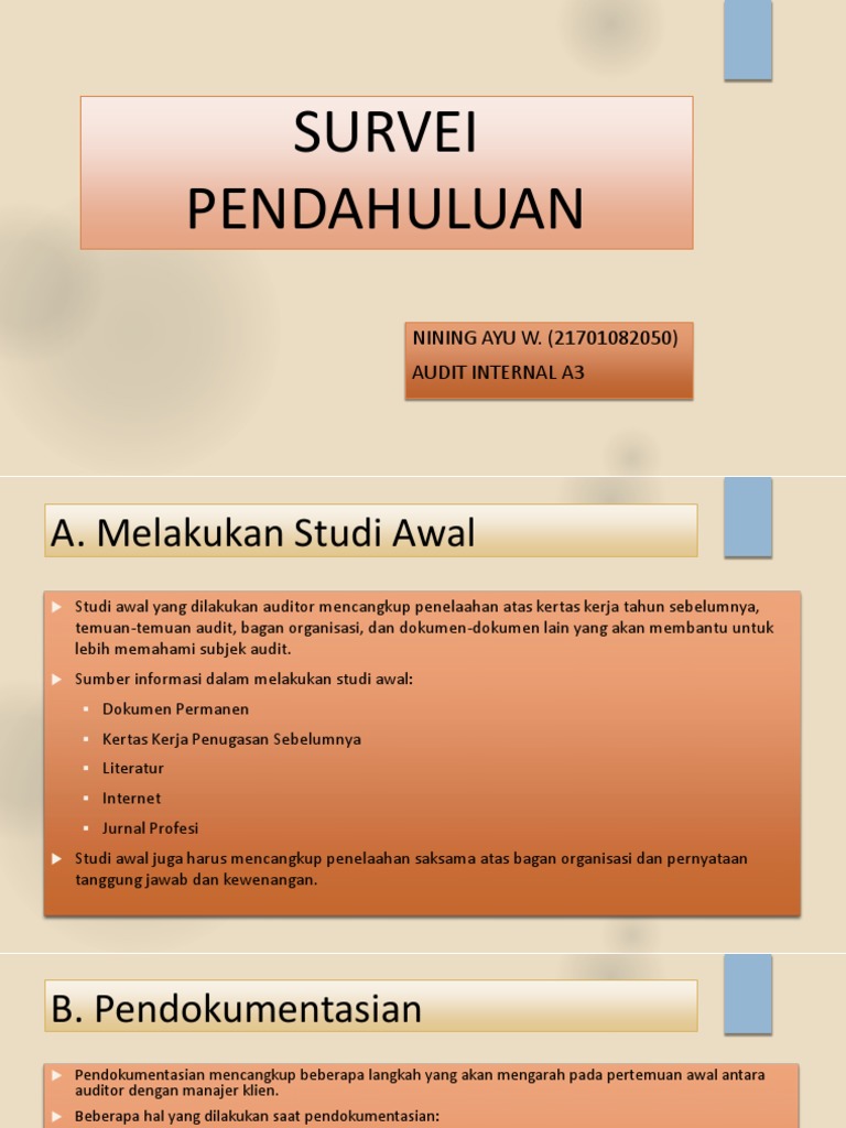 Survei Pendahuluan | PDF