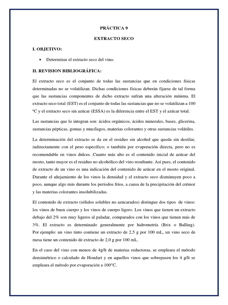 Extracto Seco | PDF | Vino | Densidad