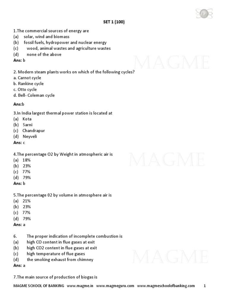 Powerplant MCQ 1200 Qns | PDF | Boiler | Steam Engine