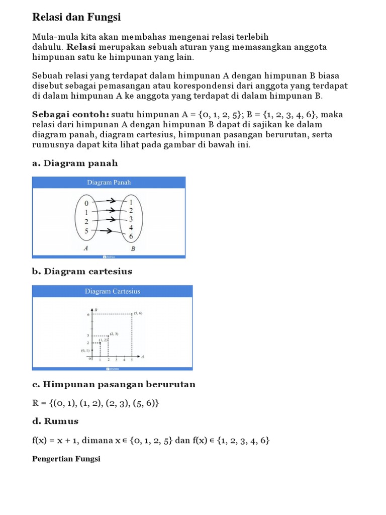 Relasi dan Fungsi dalam Matematika | PDF