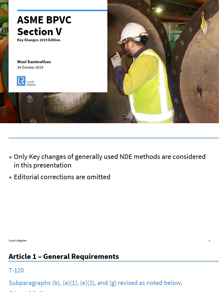2019 ASME section V changes | Ultraviolet | Test (Assessment) | Free 30 ...