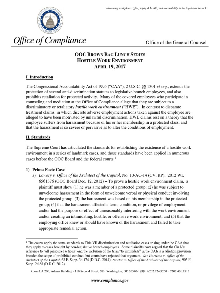 Hostile Work Environment Memo | PDF | Sexual Harassment | Hostile Work ...