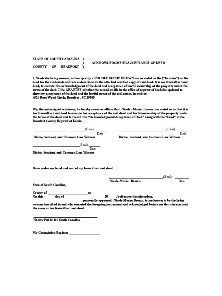 114076899-Acknowledgement-of-Deed-example 2 | PDF | Deed | Notary Public