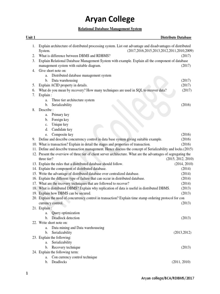 An Overview of Relational Database Management Systems and Query ...