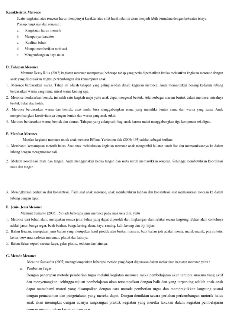 Karakteristik Meronce | PDF