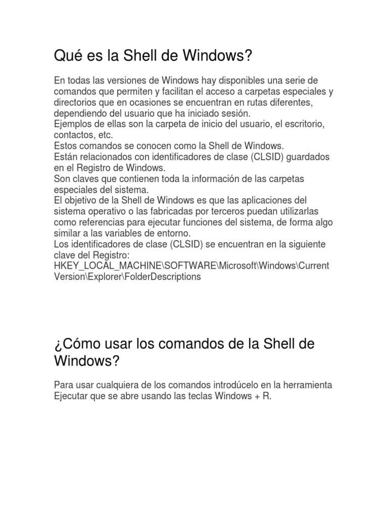 Qué Es La Shell de Windows | PDF | Registro de Windows | Microsoft Windows