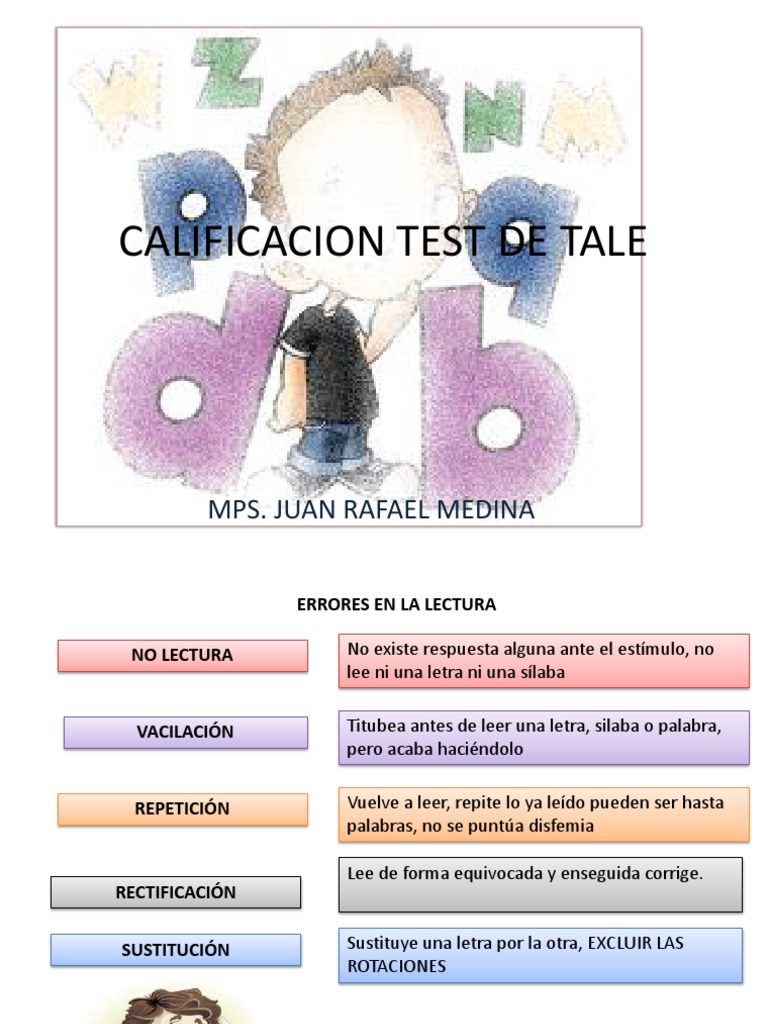 Test de Tale | PDF | Ortografía | Escritura