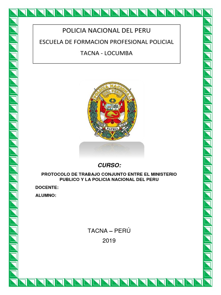 Protocolo Del MP y PNP | PDF | Policía | Procedimiento Criminal