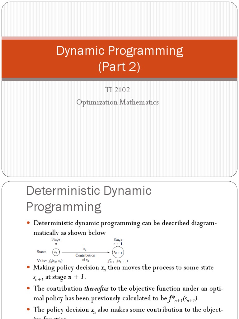 Dynamic Programming 2 | PDF | Dynamic Programming | Mathematical Optimization