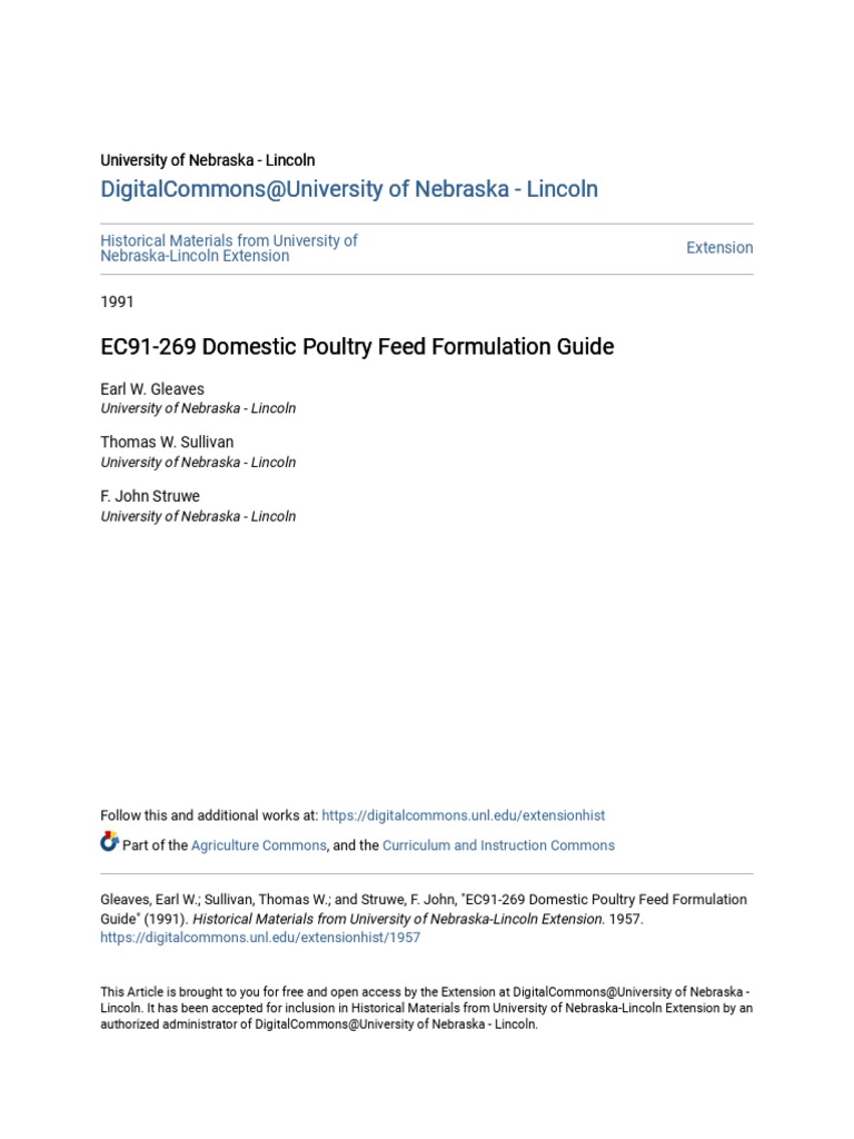 Domestic Poultry Feed Formulation Guide PDF | PDF