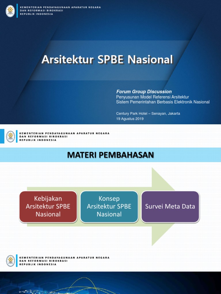FGD Arsitektur SPBE 20190819 V3 | PDF