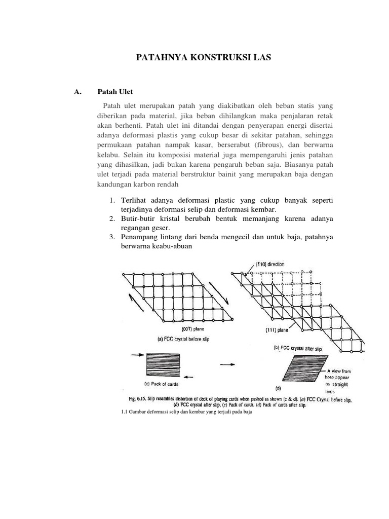 Jenis Patah Konstruksi Las dan Analisis | PDF | Teknologi & Rekayasa