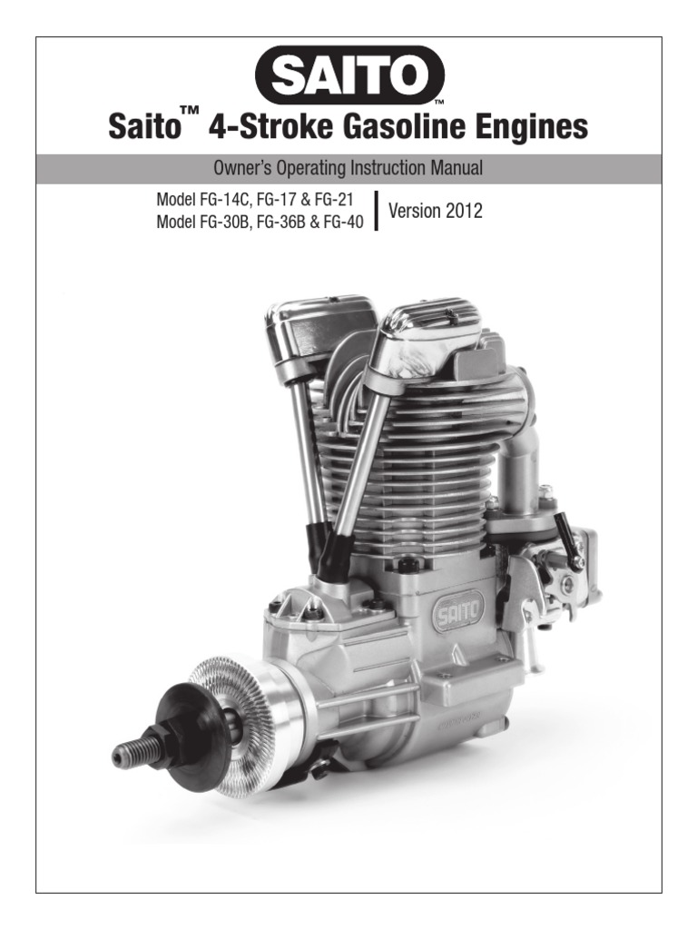Saito Gas Engines-Manual | PDF | Carburetor | Throttle