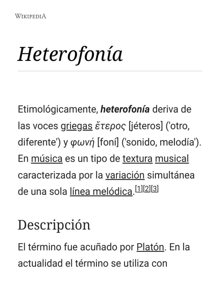 Heterofonía - Wikipedia, La Enciclopedia Libre | PDF | Composiciones ...