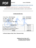 Physiotherapy Bill Format | PDF | Physical Therapy | Therapy