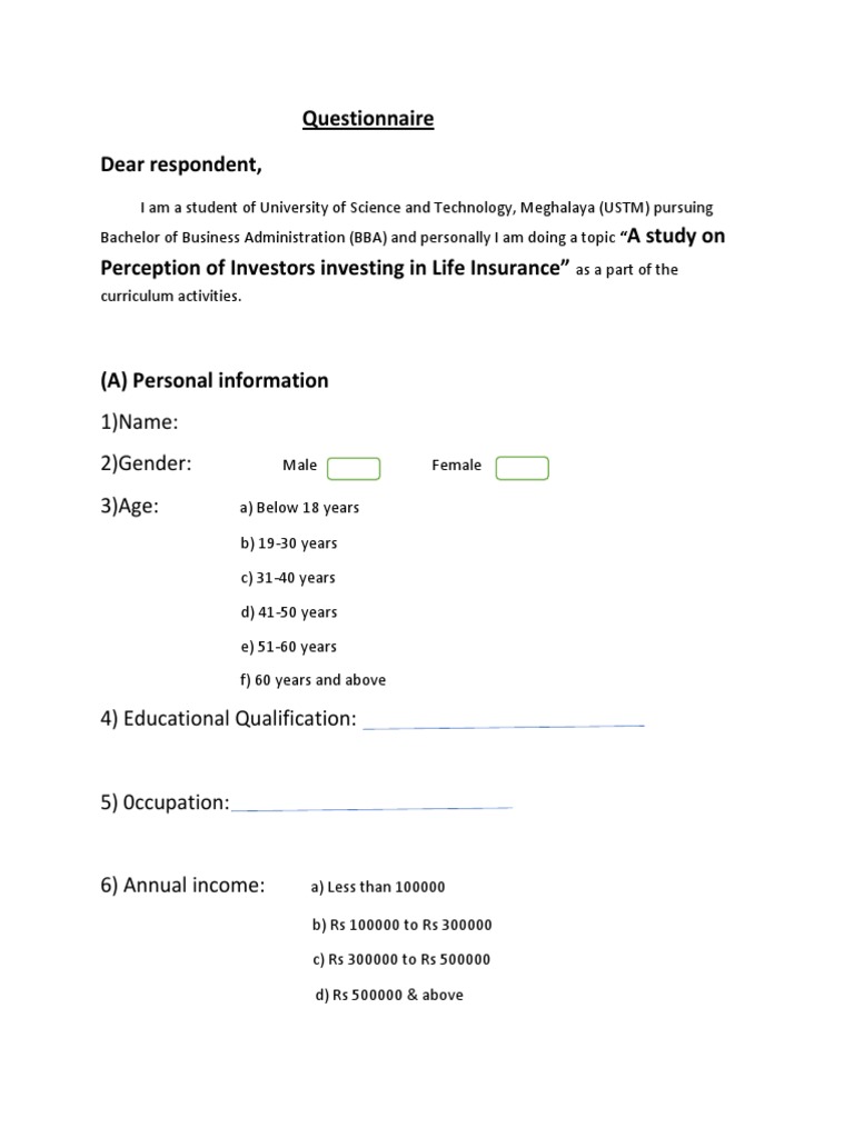 LIC Questionnaire Yk | Download Free PDF | Insurance | Financial Services