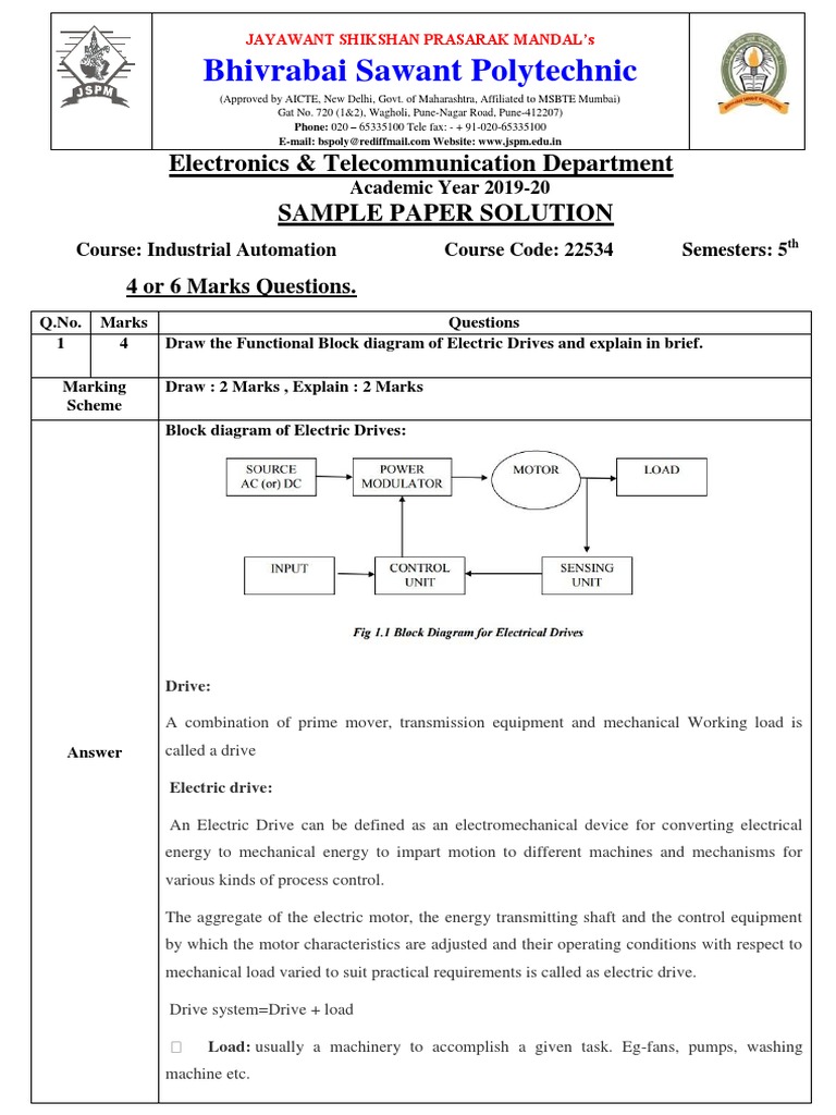 Iau-Sample Paper Solution (4 Marks) | PDF | Programmable Logic Controller | Scada